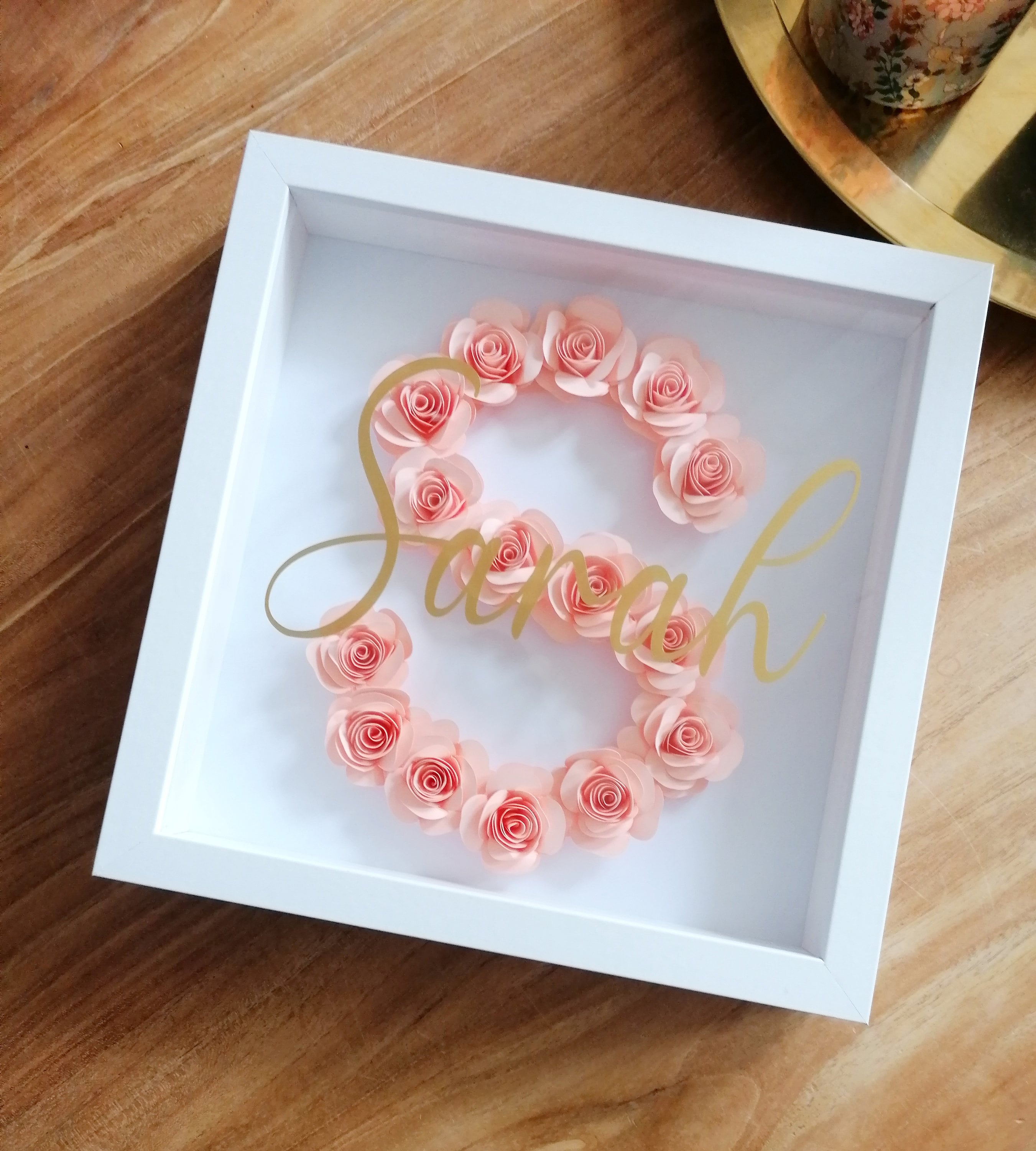 Personalized Paper Flower Letter Frame / Personalized Birth Gift ...
