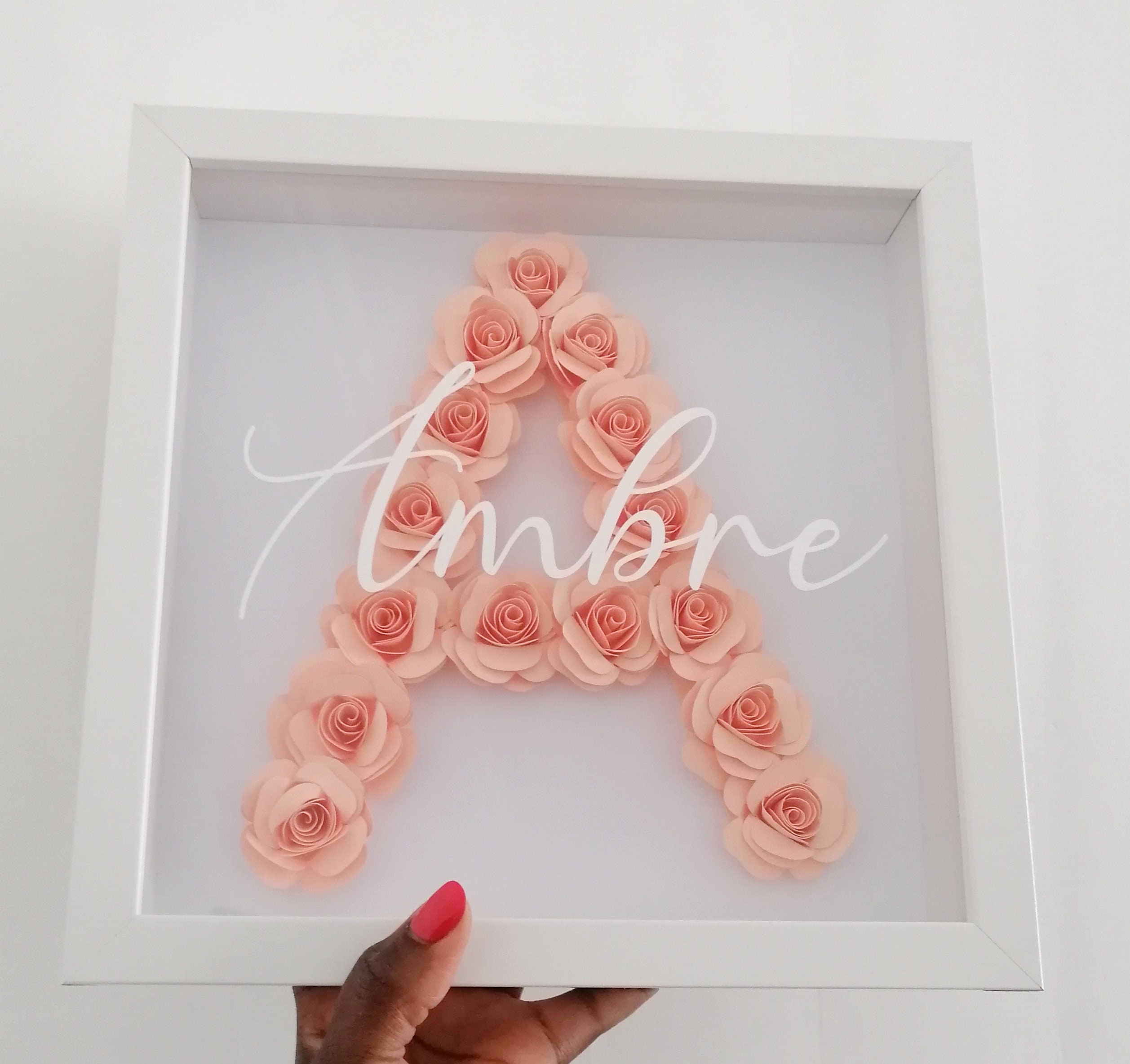 Personalized Paper Flower Letter Frame / Personalized Birth Gift ...