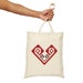 2 Hearts Traditional Romanian Cotton Canvas Tote Bag, Reusable Shoulder ...