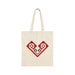 2 Hearts Traditional Romanian Cotton Canvas Tote Bag, Reusable Shoulder ...