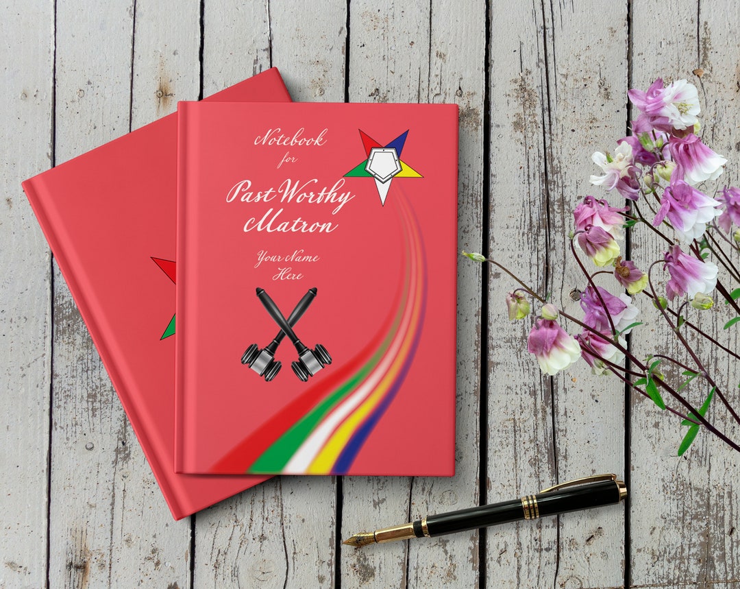 Personalized OES Notebook for Past Worthy Matron | Eastern Star Symbol ...