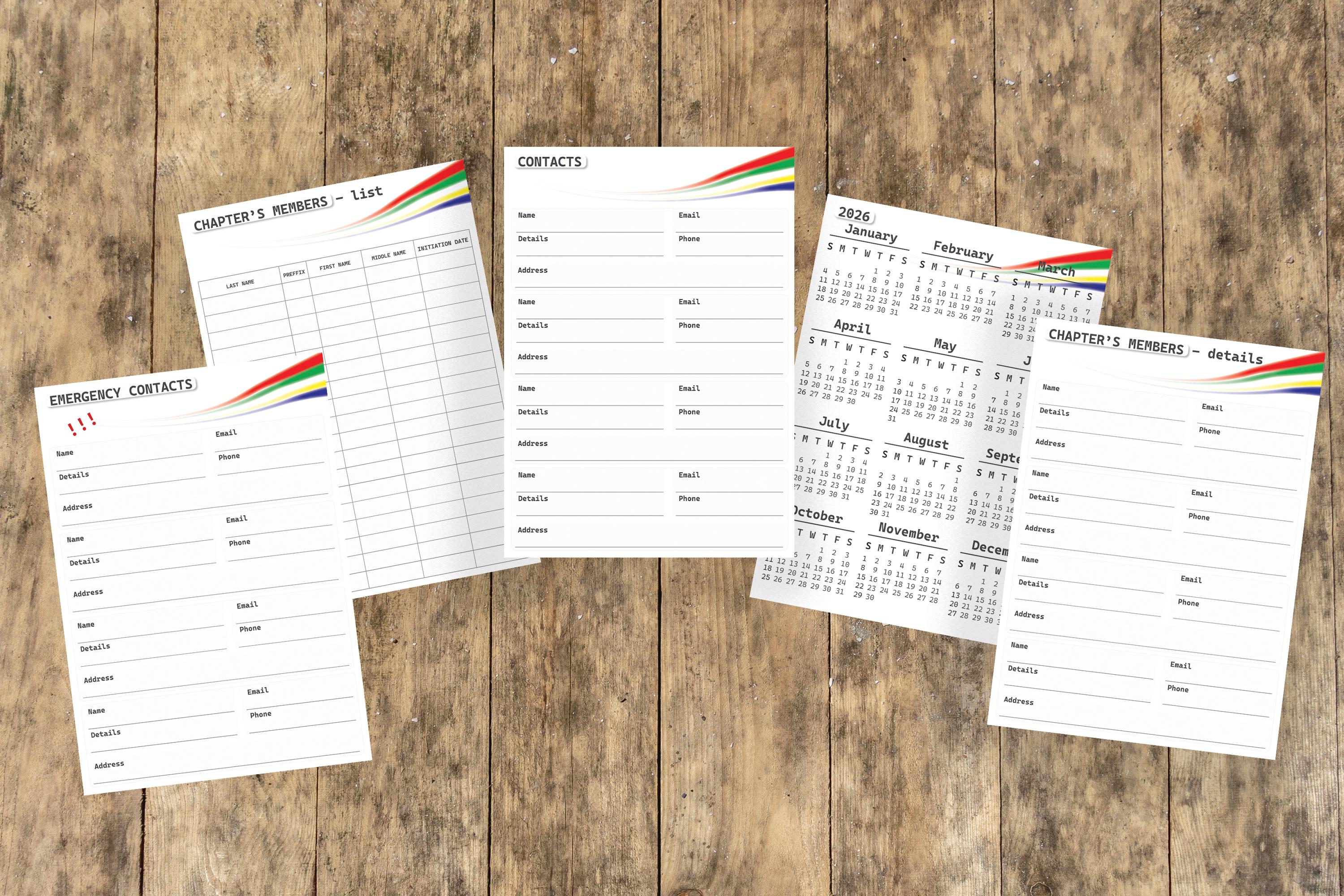 2026 OES Secretary Planner: Printable Eastern Star Calendar (PDF) - Etsy