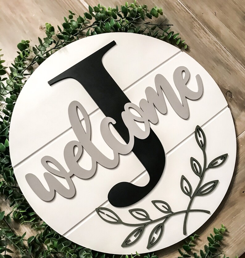 Welcome Monogram Sgn Roundhome Decor Monogram Welcome - Etsy