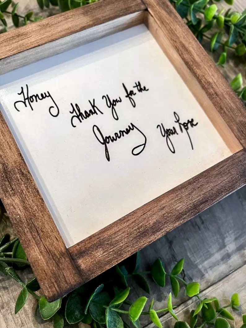 Handwritten Note Engraved Wood Sign: Personalized Keepsake Gift - Etsy