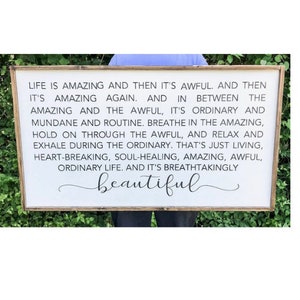 Life is Amazing Sign|life is Amazing Framed Sign|home Decor Life Sign ...