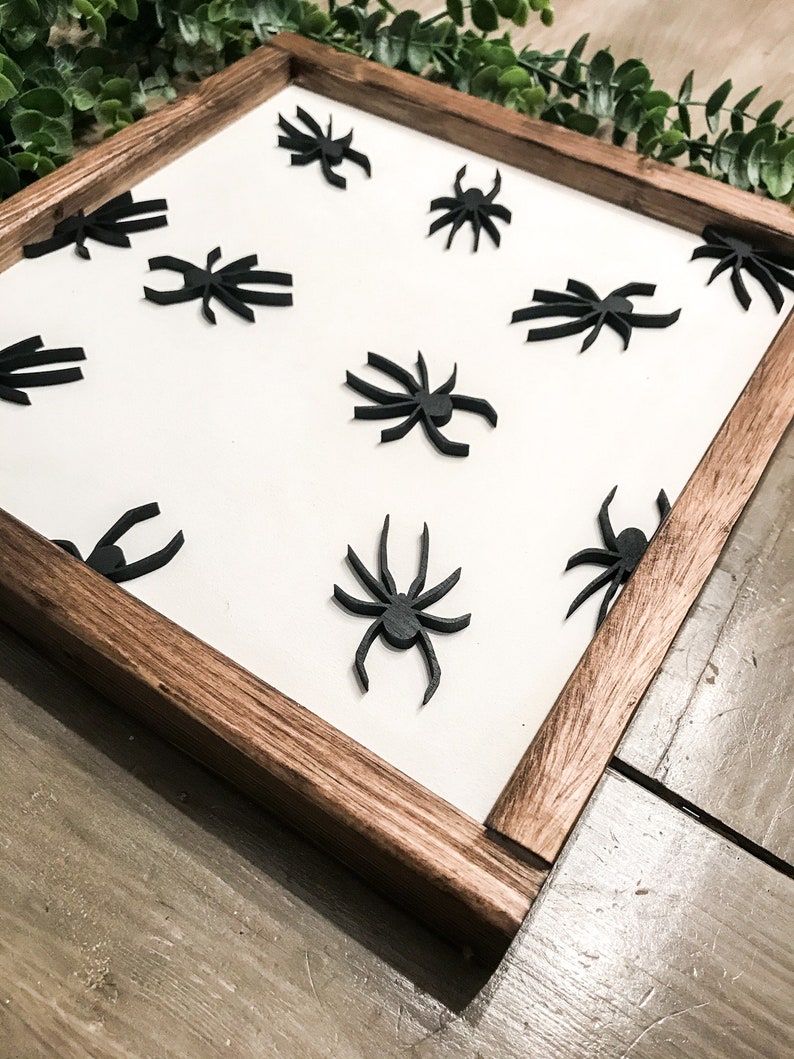 Halloween Spiders Sign 3dspiders Sign Framedhalloween Party | Etsy