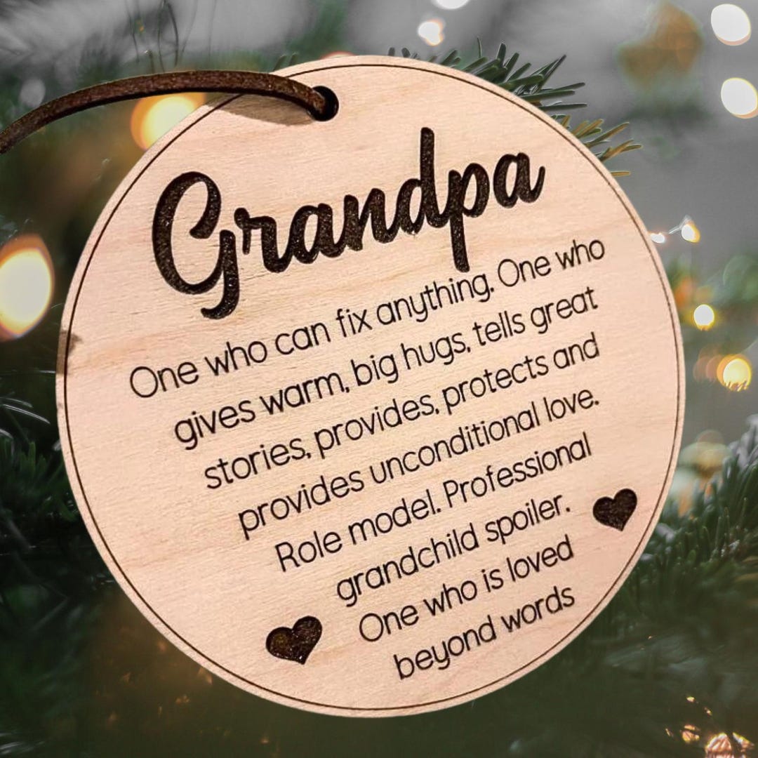 New Grandpa Ornament Wood Engraved Ornament Personalized Grandpa is ...
