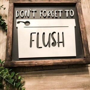 Don’t Forget to Flush| Humorous Bathroom Sign|humor Bathroom Sign ...