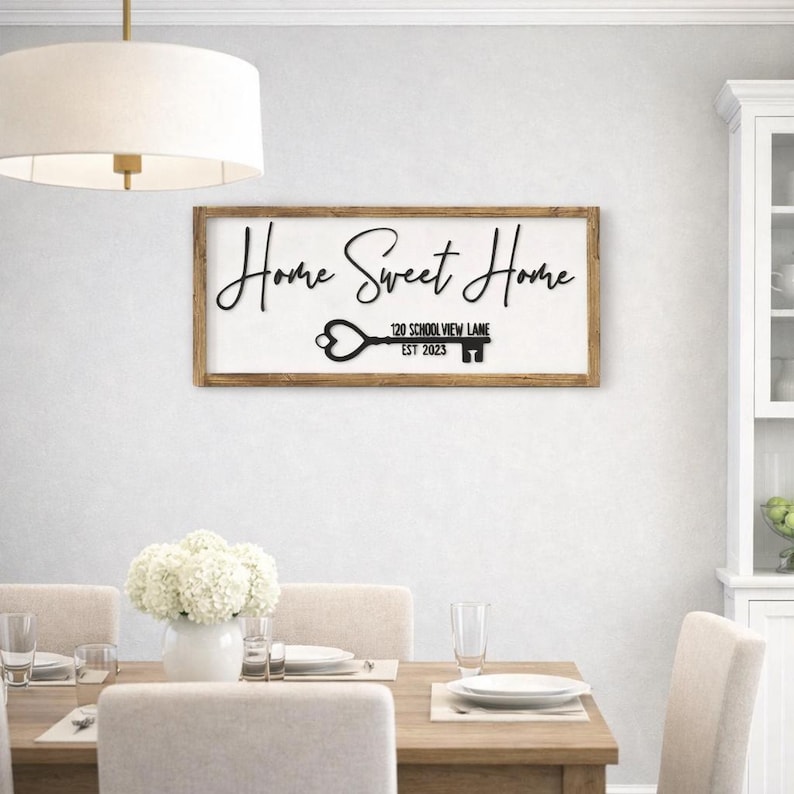 Personalized Home Sweet Home Sign | Realtor Gift Established Sign 3D ...