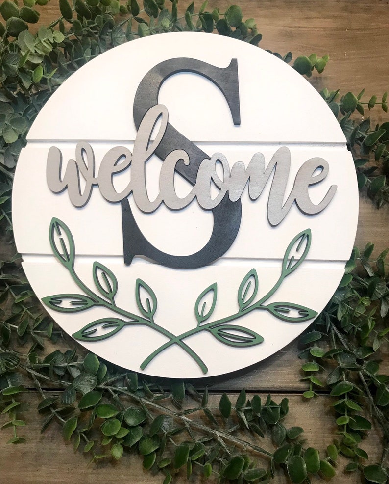 Welcome Monogram Sgn Roundhome Decor Monogram Welcome - Etsy
