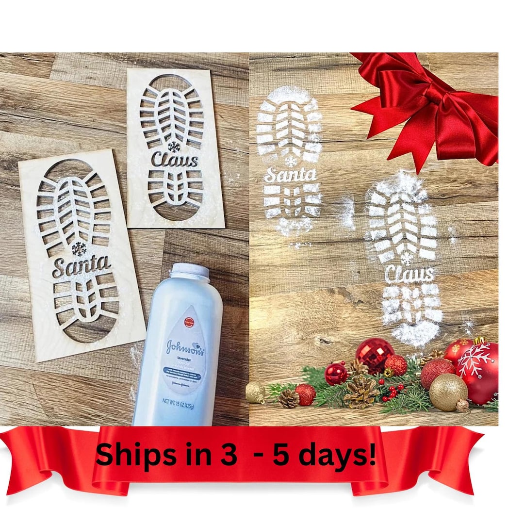 Santa Footprint Stencil: Reusable Christmas Boot Tracks - Etsy