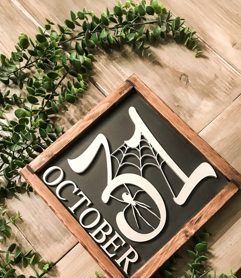 Halloween Sign Framed 3D Halloween Sign Framed October 31 | Etsy