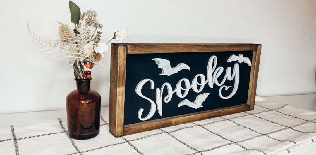 Spooky Sign 3dspooky Halloween Sgn Framed 3dfarmhouse - Etsy