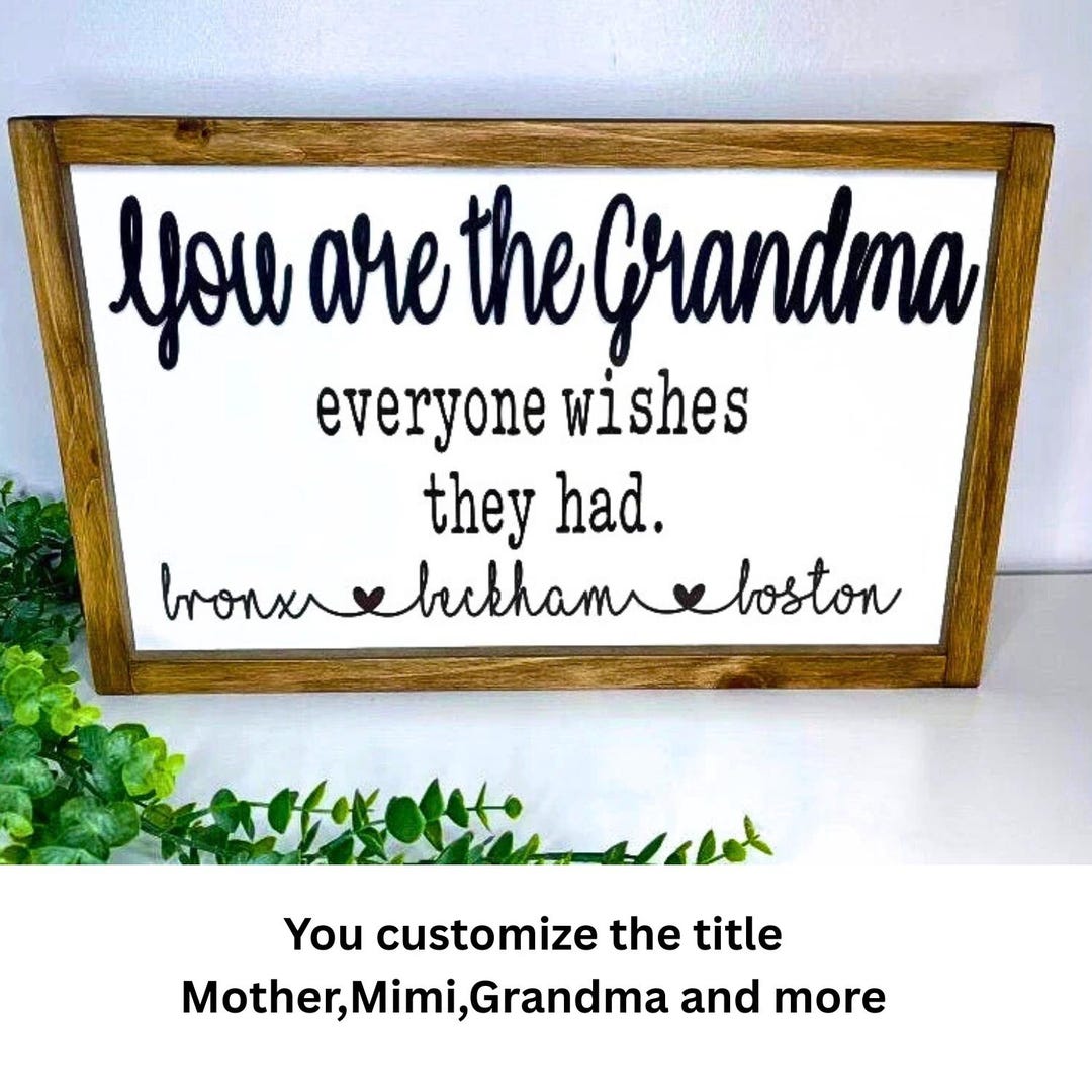 You Are the Grandma Sign| Personalized Sign Grandma & Grandkids ...