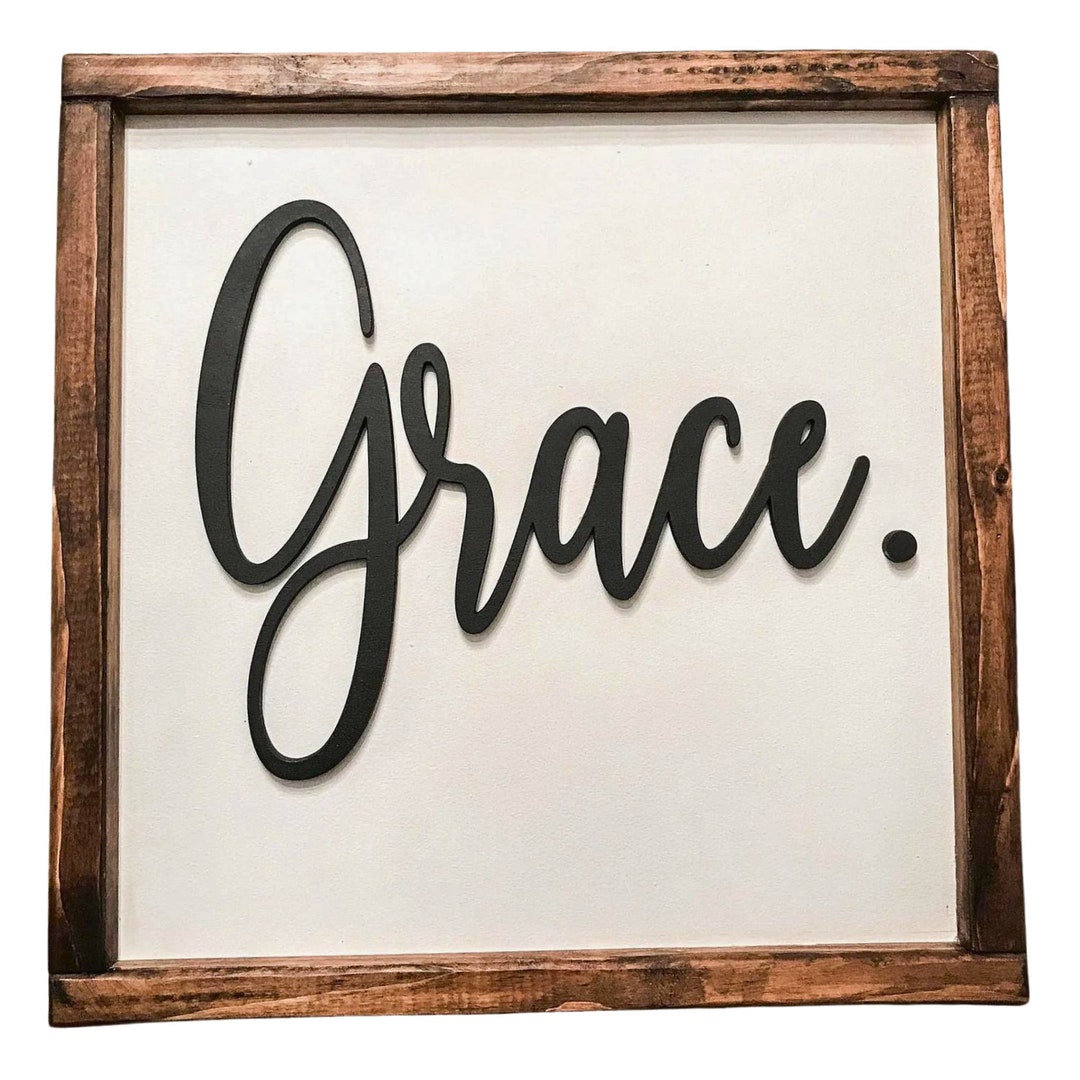 Grace Sign | Religious Gifts Sign 3D | Grace Sign Framed | Christian ...