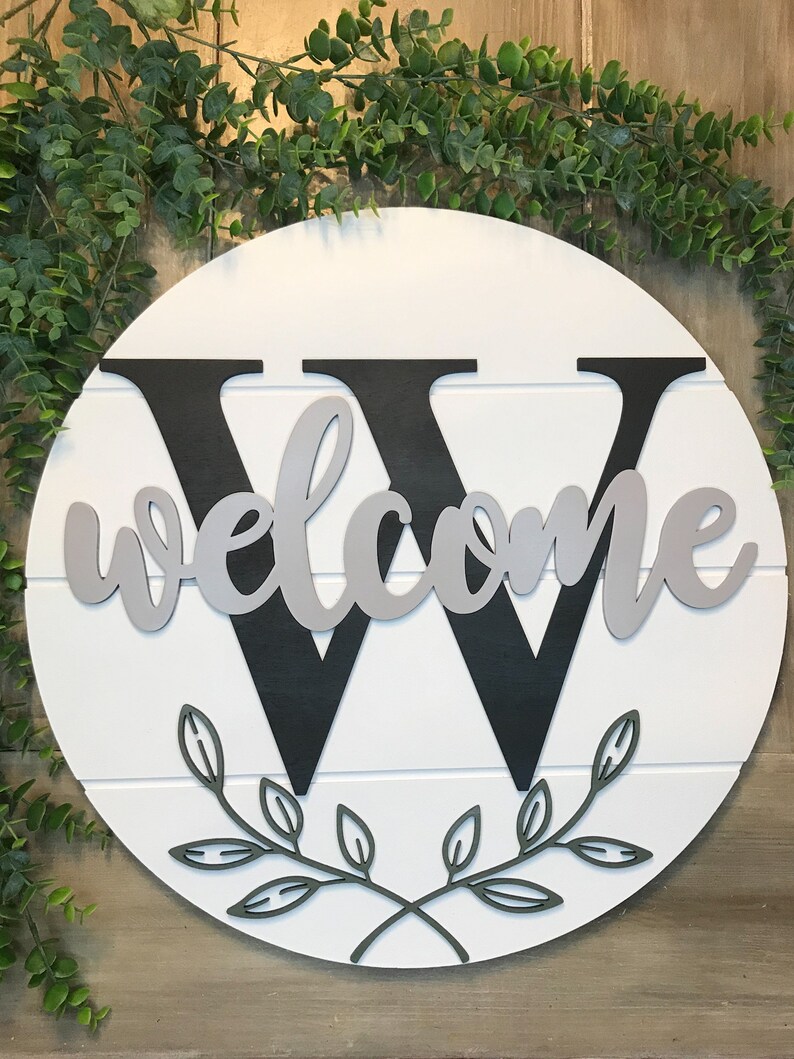 Welcome Monogram Sgn Roundhome Decor Monogram Welcome - Etsy