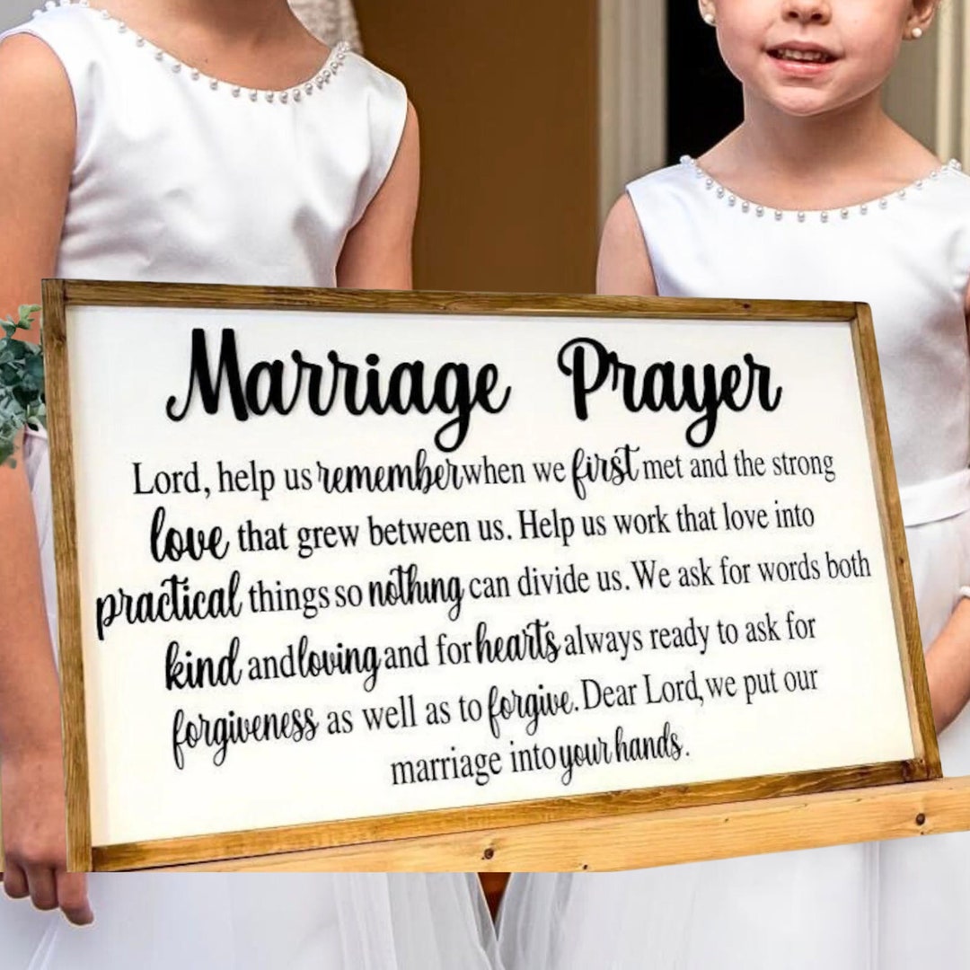 Marriage Prayer Sign | Rustic Wood Frame, Christian Wedding Gift - Etsy