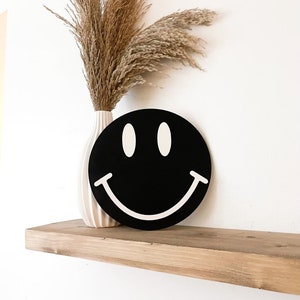 Retro Smiley Face Sign|groovy Sign|happy Sign Wood | Dorm Decor Smiley ...
