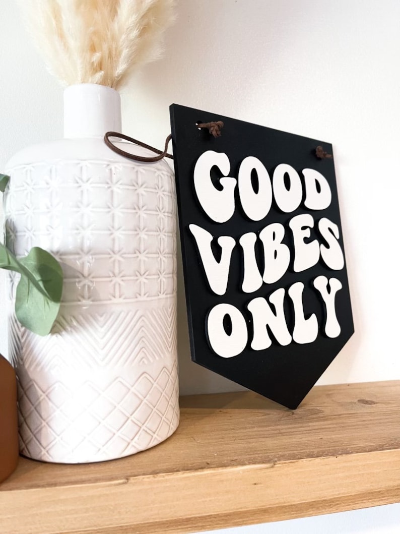 Retro Good Vibes Sign Room Retro Sign 3dpreppy Teen Sign - Etsy