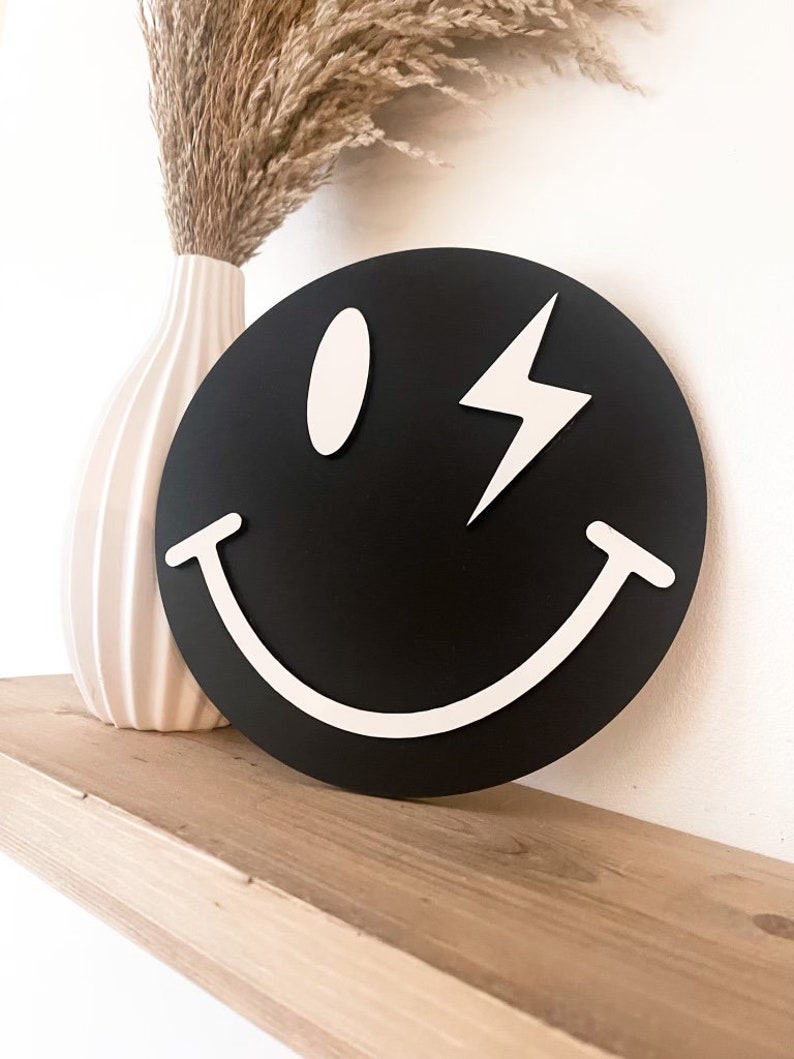 Retro Smiley Sign Groovy Sign Happy Sign Wood Dorm Decor - Etsy