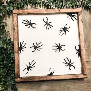 Modern Halloween Spiders |halloween Spiders Sign 3d|spiders Sign Framed ...