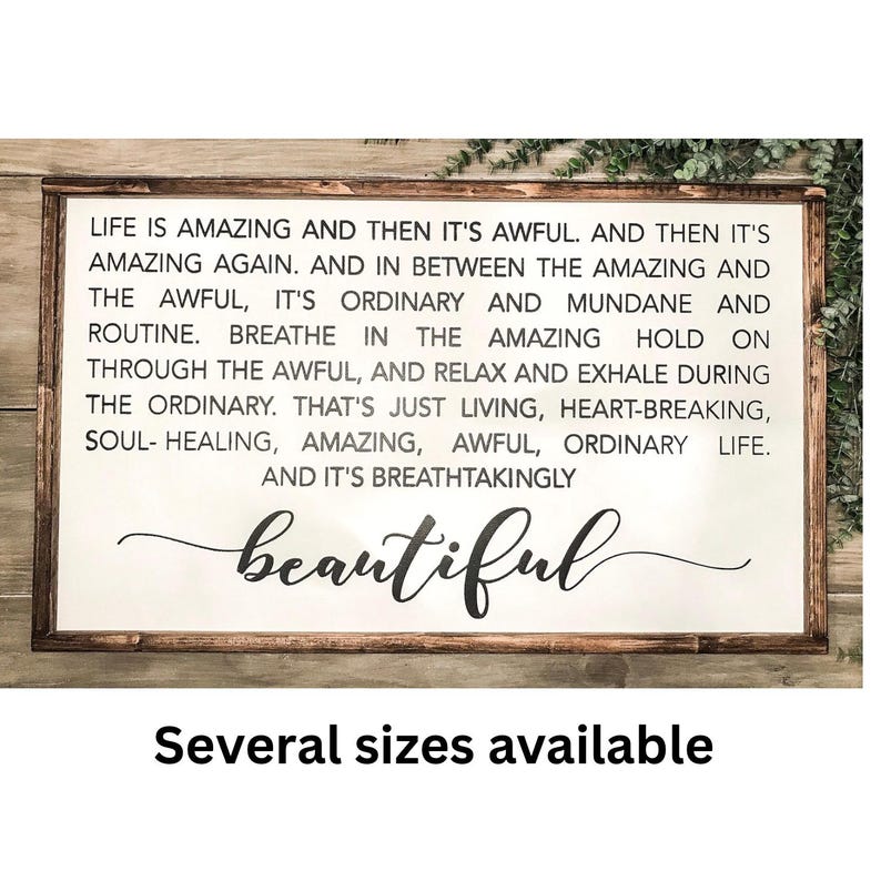 Life is Amazing Sign|life is Amazing Framed Sign|home Decor Life Sign ...
