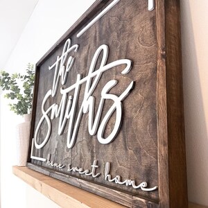 Personalized Home Sweet Home Wood Sign | 3D Family Name - Etsy