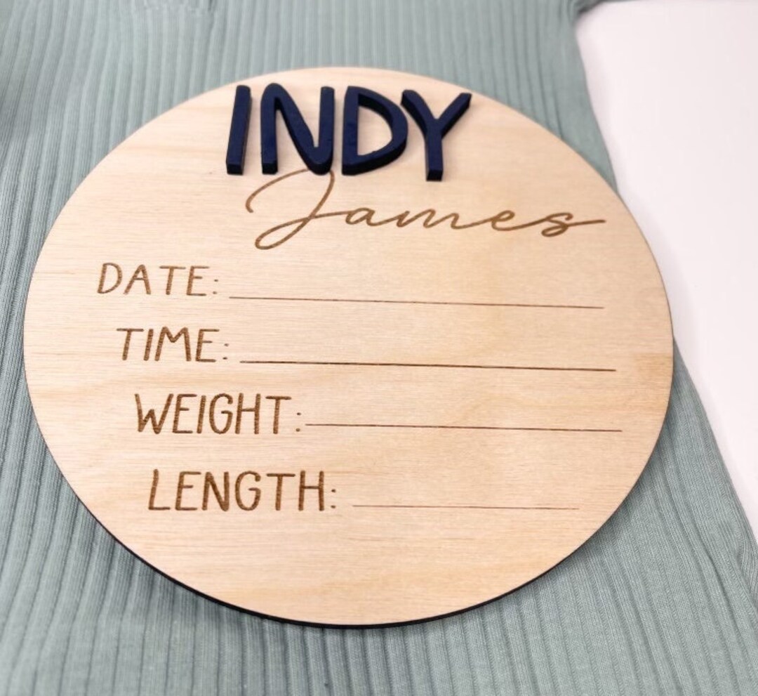 Personalized Baby Name Signbaby Announcement Sign With Birth - Etsy