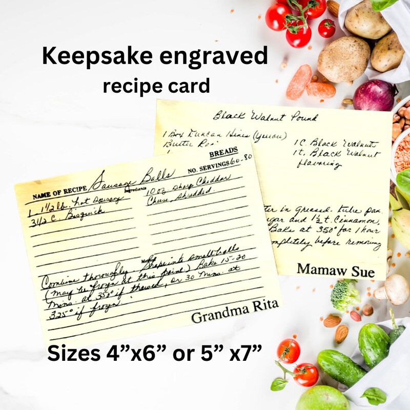 Wooden Recipe Card - Etsy