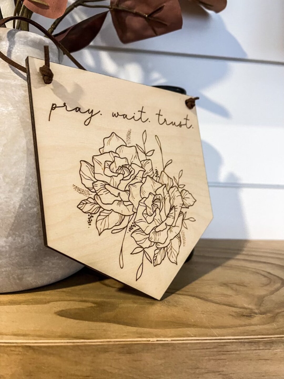 Pray Wait Trust | Devotional Prayer Infertility |engraved Wood Sign ...