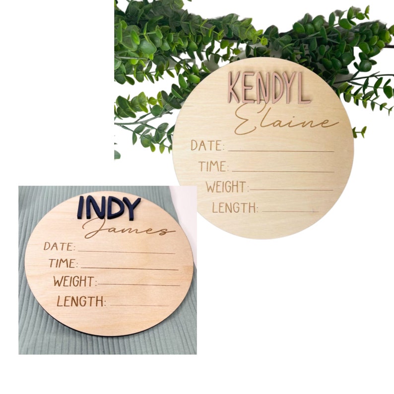 Personalized Baby Announcement Sign: 3D Wood Birth Stats - Etsy