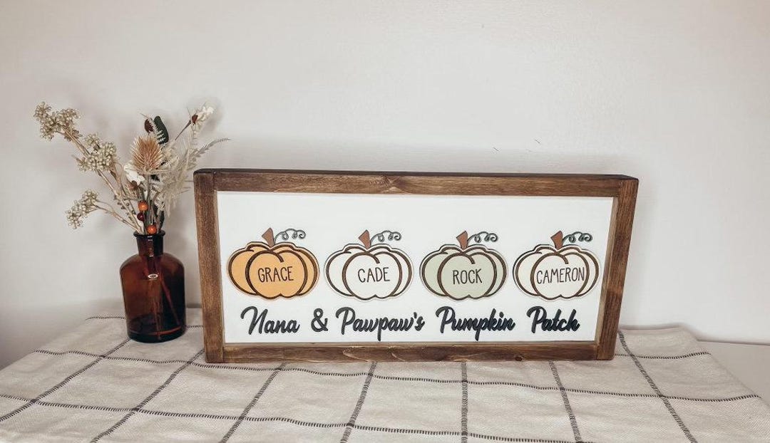 Personalized Pumpkin Sign | Grandma’s Personalized Gift Sign | Pumpkin ...