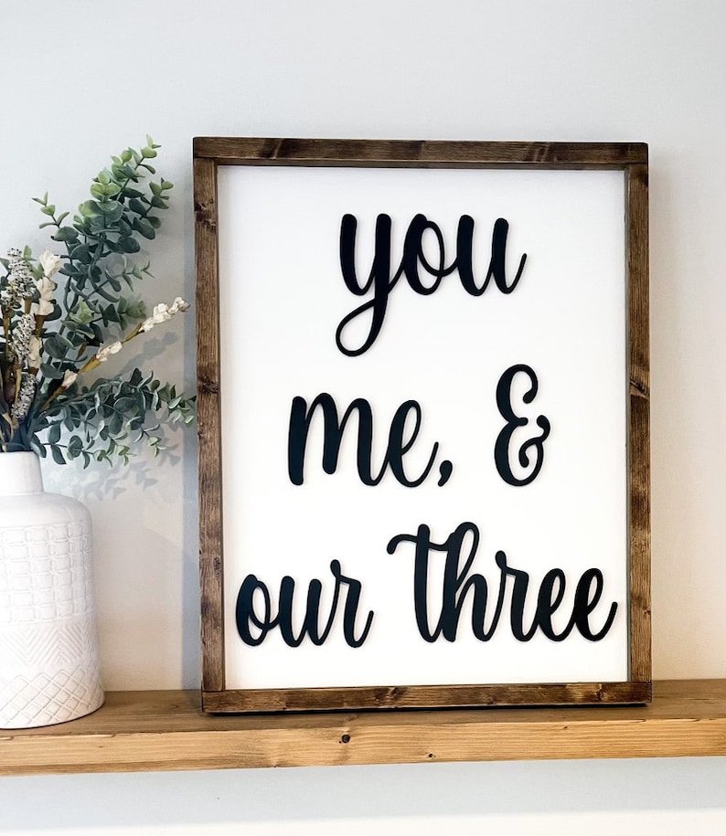 Personalized You Me & Our Family Sign: 3D Farmhouse Decor - Etsy