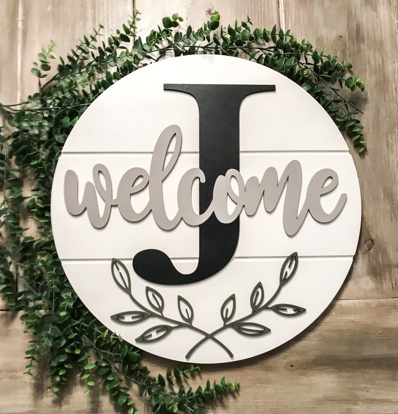 Welcome Monogram Sgn Roundhome Decor Monogram Welcome - Etsy