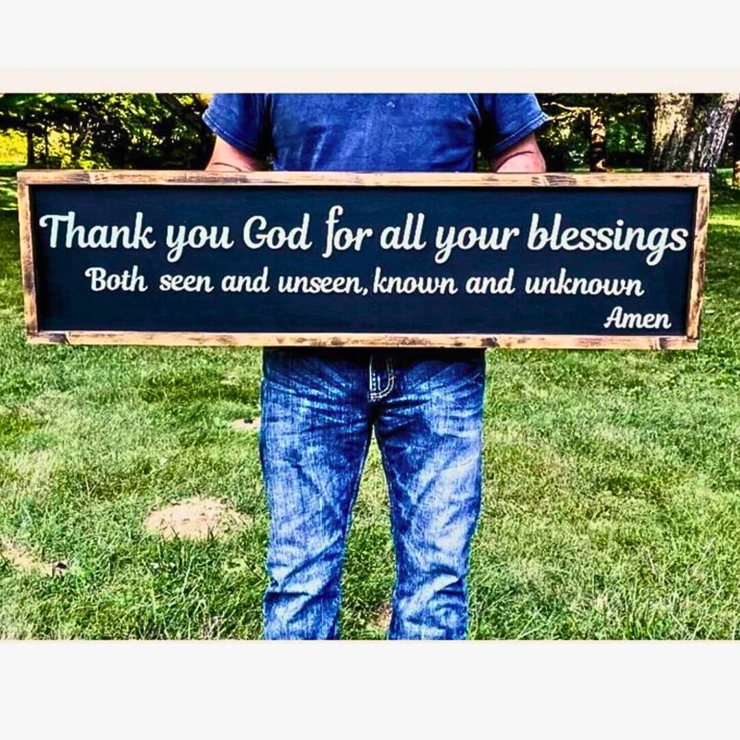 Thank You God Sign | Religious Wall Decor | Blessings Quote Sign ...