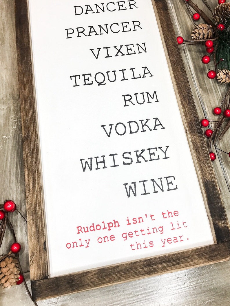Funny Christmas Reindeer Bar Sign: Rudolph Getting Lit Holiday Decor - Etsy