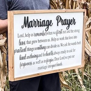 Marriage Prayer Sign | Rustic Wood Frame, Christian Wedding Gift - Etsy