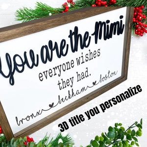 You Are the Mimi Sign Gift Custom Personalized Sign Custom Personalized ...