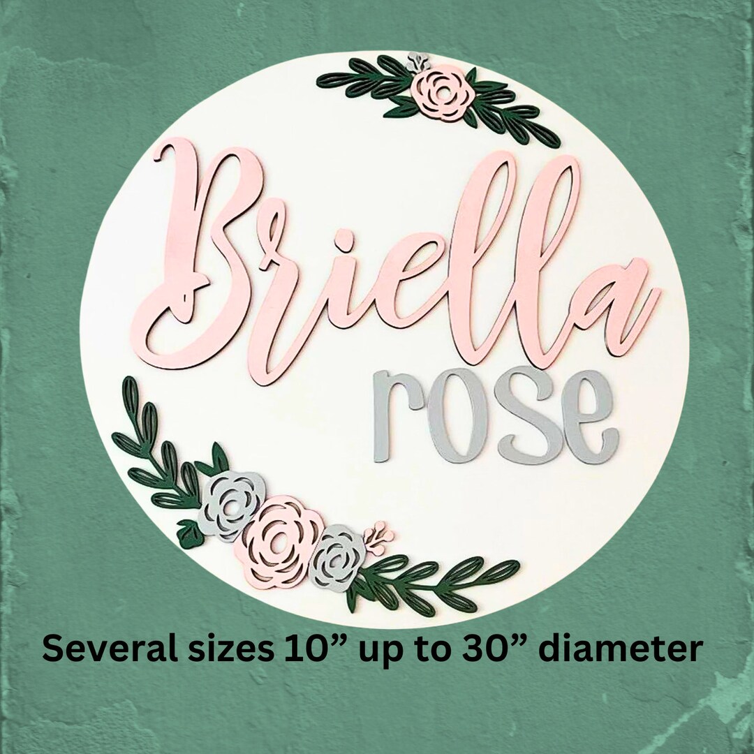 Floral Personalized Girl Name Sweet & ,charming Girl Name Sign ...