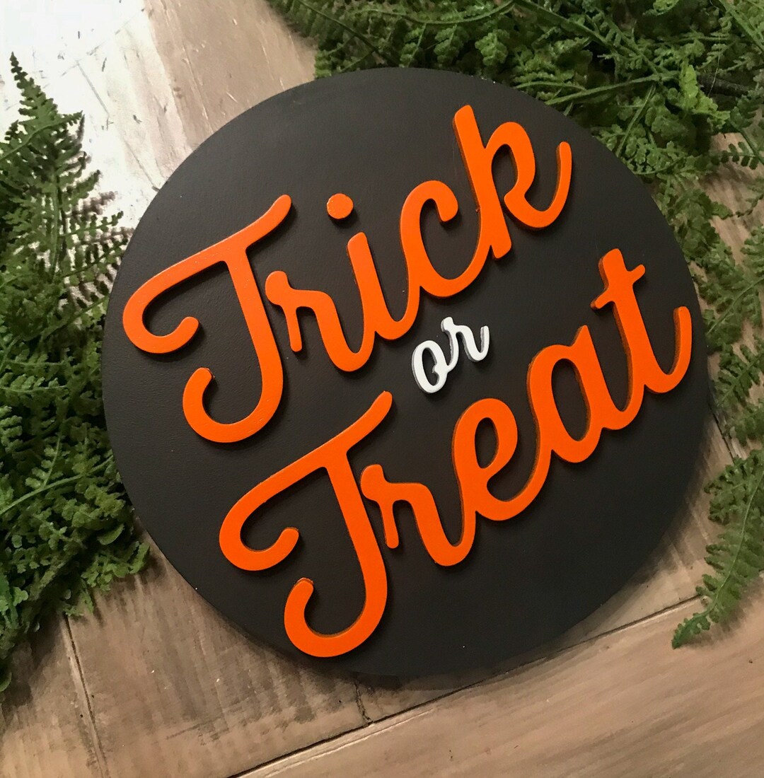 Trick or Treat Signwall Decor Trick or Treathalloween Decor Trick Treat ...