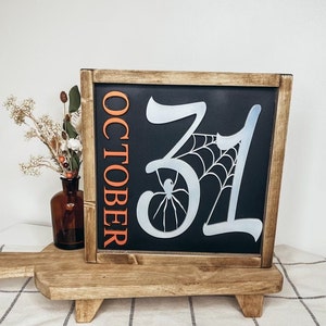 Halloween Sign Framed 3D| Halloween Sign Framed| October 31 Sign 3d ...