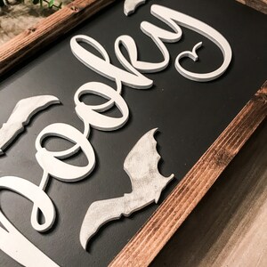 Spooky Sign 3d|spooky Halloween Sgn Framed 3d|farmhouse Halloween Decor ...