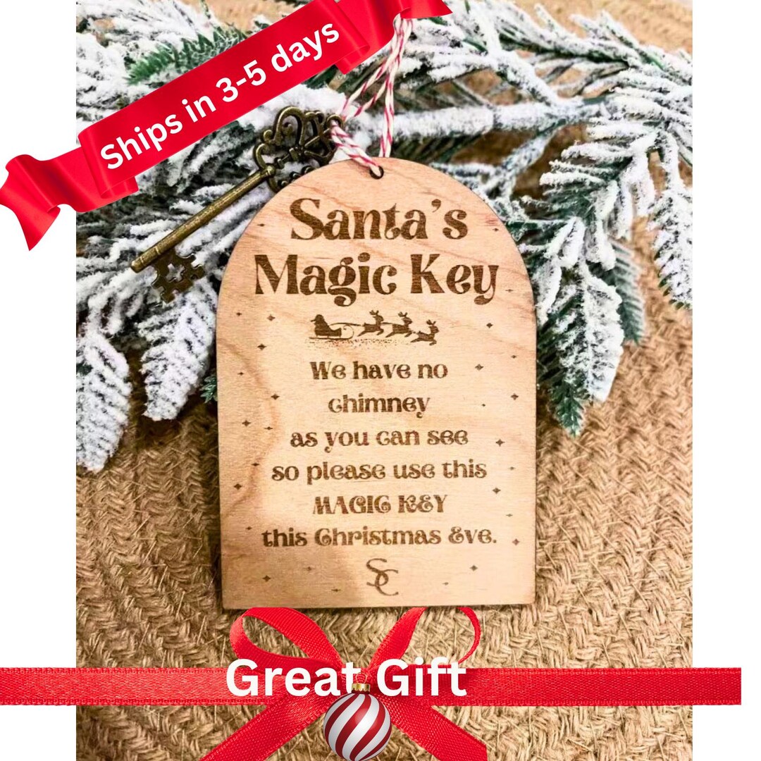 Santa's Magic Key Ornament: Engraved Christmas Ornament - Etsy