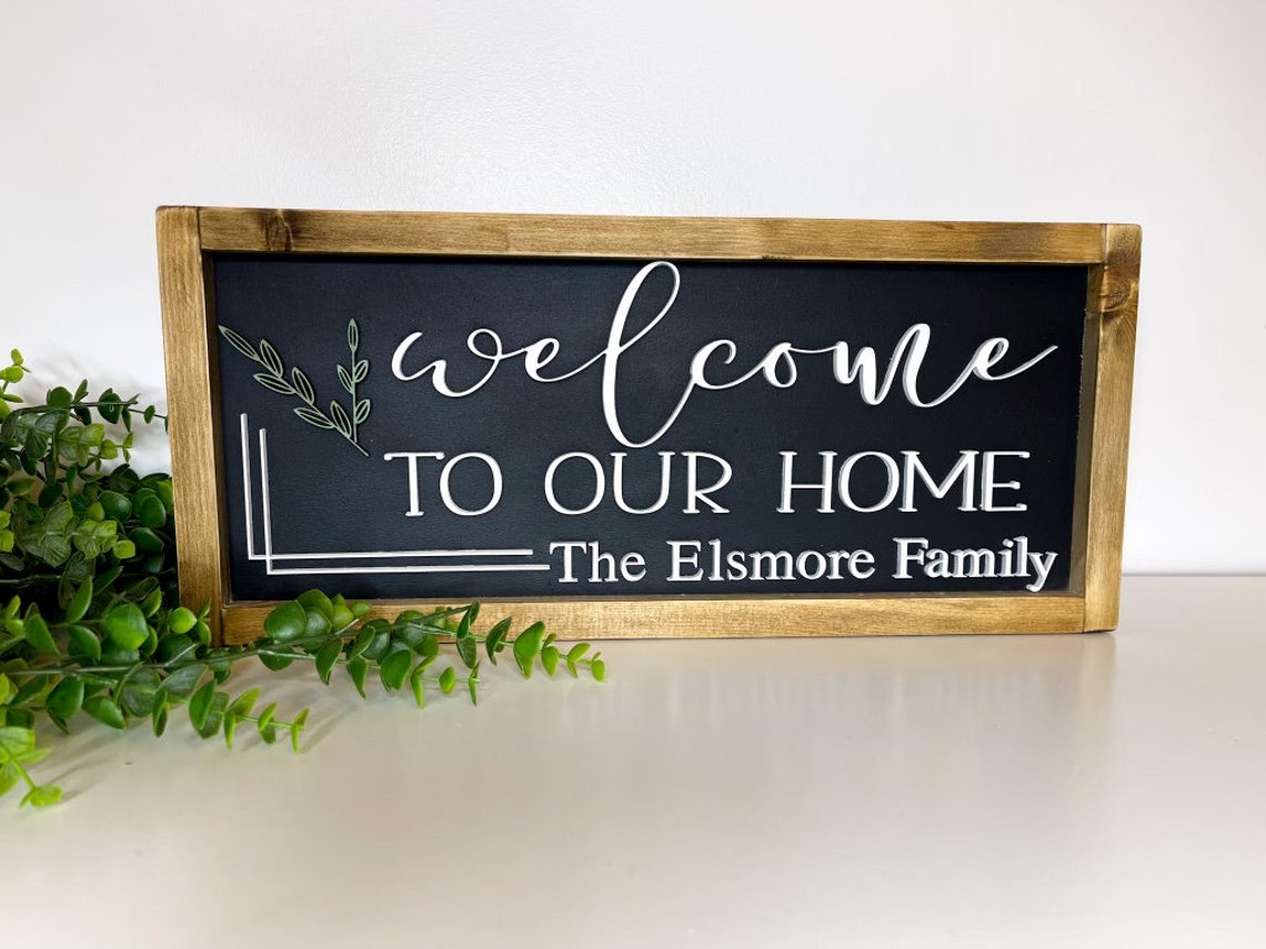 Welcome to Our Home 3D Personalized Welcome to Our Home Sign | Etsy