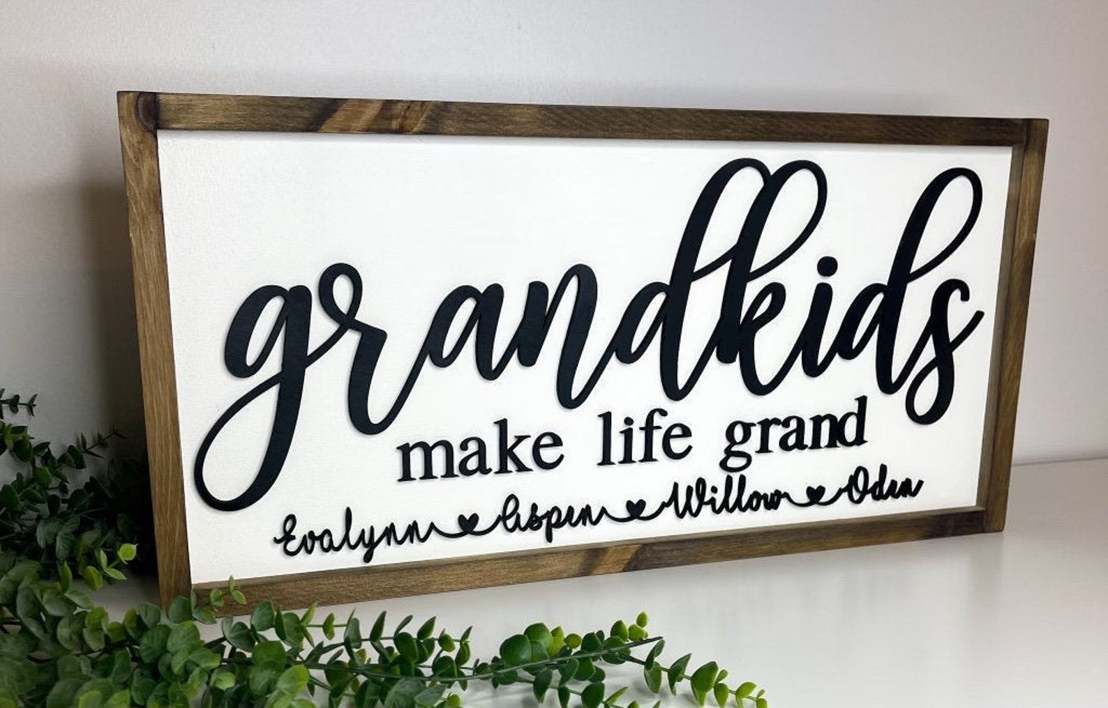 Personalized Grandma Sign Grandkids Make Life Grand Sign | Etsy