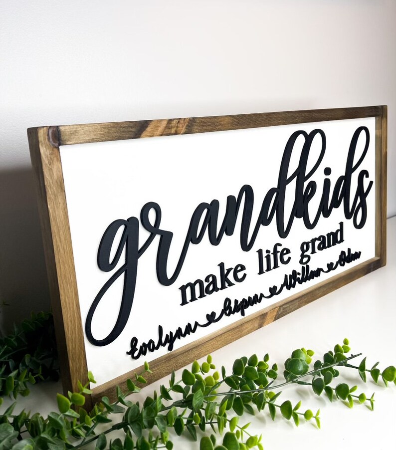 Personalized Grandma Sign Grandkids Make Life Grand Sign - Etsy