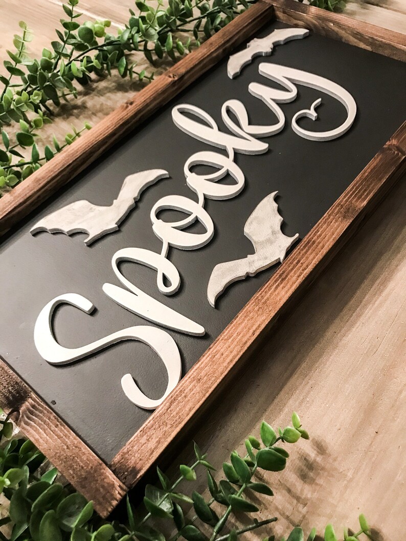 Spooky Sign 3dspooky Halloween Sgn Framed 3dfarmhouse - Etsy