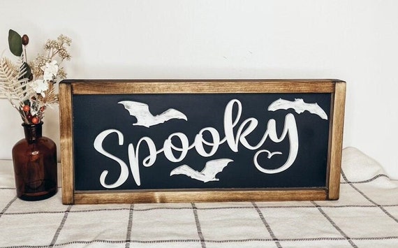 Spooky Sign 3dspooky Halloween Sgn Framed 3dfarmhouse - Etsy