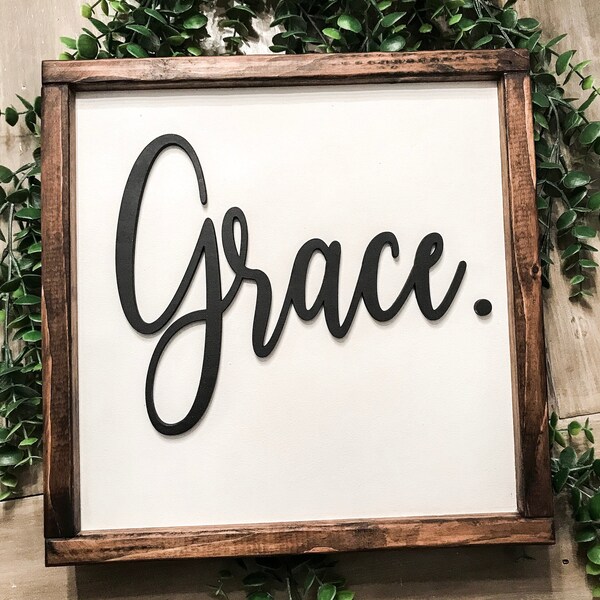 Wooden Grace Sign - Etsy