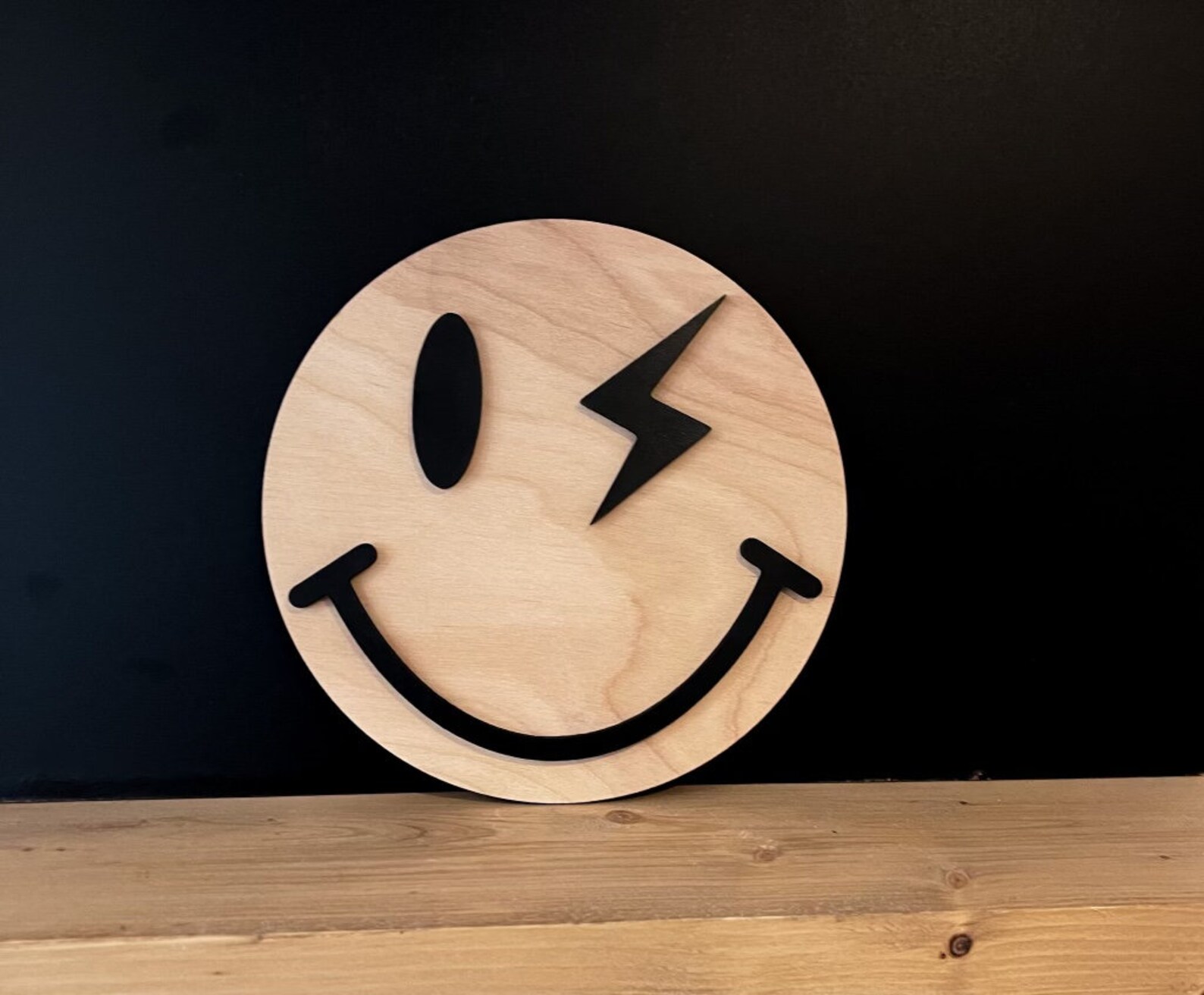 Retro Smiley Sign Groovy Sign Happy Sign Wood Dorm Decor Smiley Face ...